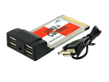 4World PCMCIA adapter USB 2.0 4-portový | VÝPREDAJ | Datacomp.sk