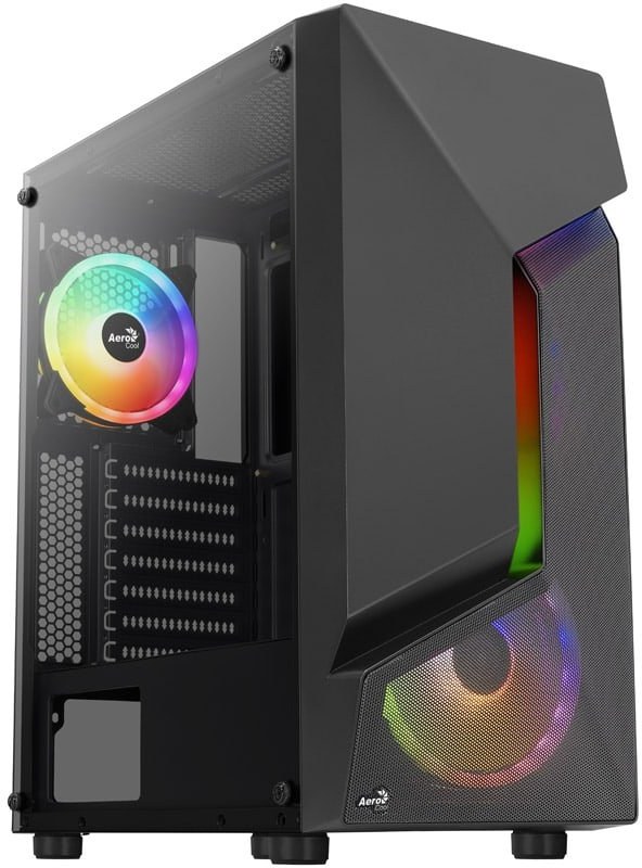 Aerocool Scape-G-BK-v2 Midi-Tower, Tempered Glass, FRGB - čierna