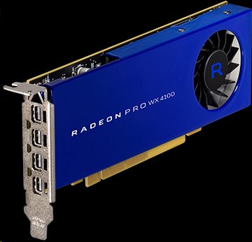 AMD Radeon Pro WX 4100 Workstation Graphics 4GB/128bit GDDR5 4x mDP, LP