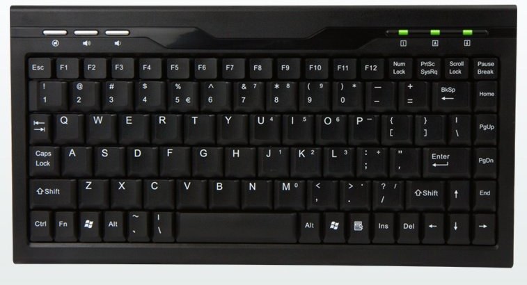 Amei AM-K2001B CZECH Slim Mini Multimedia Keyboard Black (USB/PS2 ...