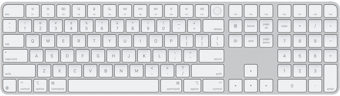 Apple Magic Keyboard 2024, s Touch ID a číselnou klávesnicou, SK, biela
