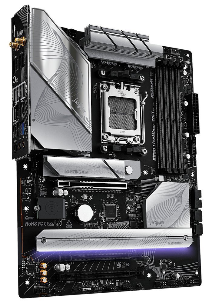 ASRock B850 LiveMixer WiFi / AMD B850 / AM5 / 4x DDR5 DIMM / 3x M.2 ...