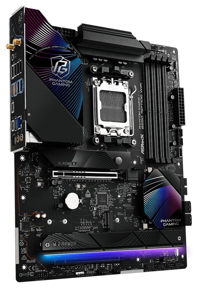 ASRock B850 Riptide WiFi / AMD B850 / AM5 / 4x DDR5 DIMM / 4x M.2 / HDMI / USB-C / WiFi / ATX