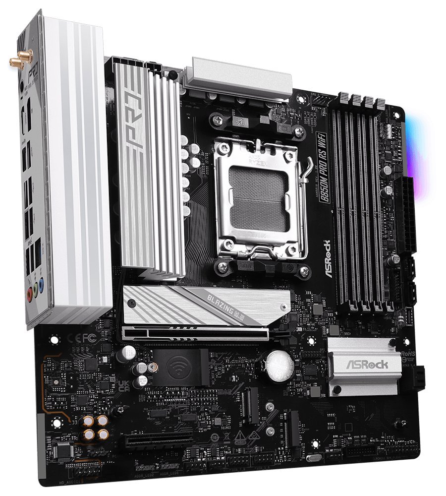 ASRock B850M Pro RS WiFi / AMD B850 / AM5 / 4x DDR5 DIMM / 3x M.2 ...