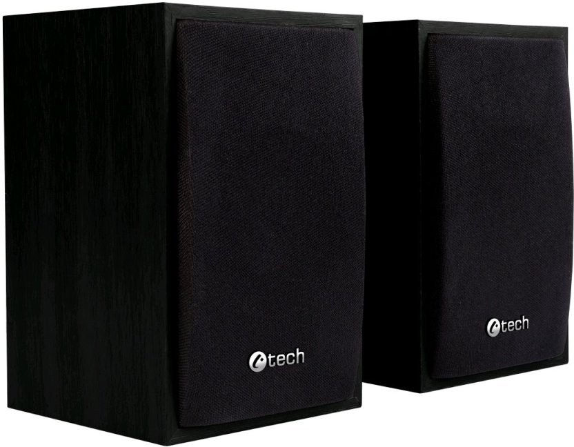 C-Tech SPK-09 reproduktory, 2.0, drevené, USB, čierne