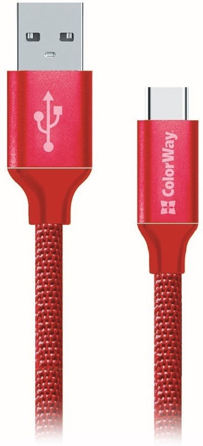 ColorWay kábel USB Type-C 2.1A 1m, červený | Datacomp.sk