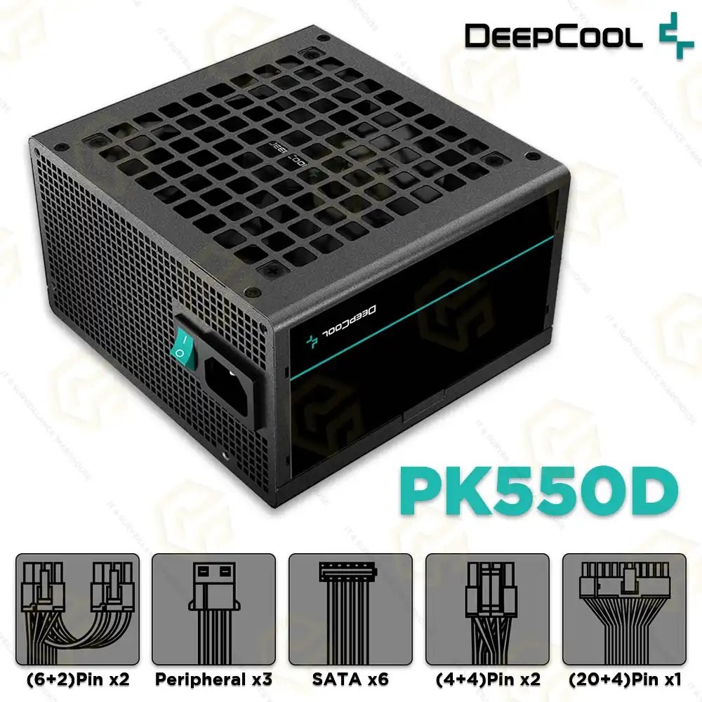 DEEPCOOL zdroj PK550D, 550W, ATX, 120 mm fan, 80 Plus Bronze | VÝPREDAJ