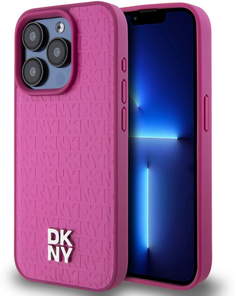 DKNY PU Leather Repeat Pattern Stack Logo Magsafe kryt pre iPhone 15 ...