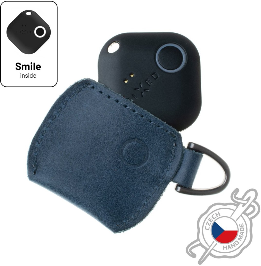 Fixed Smile Case kožené puzdro so smart trackerom Fixed Smile Pro, modré