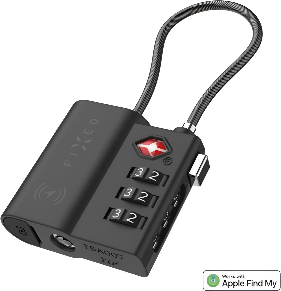 Fixed Tag Lock Smart tracker s podporou Find My a TSA, čierny