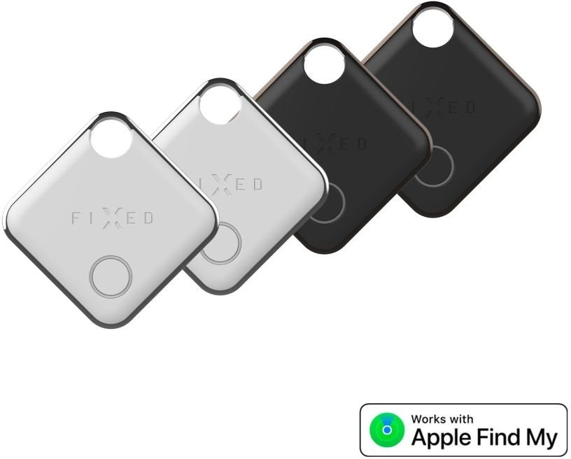 Fixed Tag Smart tracker s podporou Find My, 4 ks, 2x čierny + 2x biely ...
