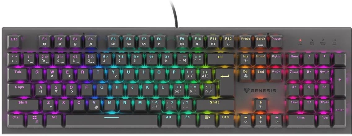 Genesis Thor 303 RGB herná mechanická klávesnica, Outemu Red, US layout ...