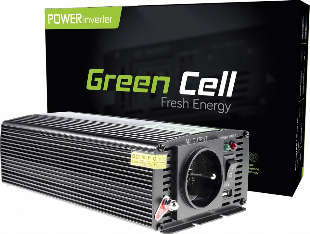 Green Cell INV04 automobilový menič napätia 24V do 230V, 500W/1000W ...