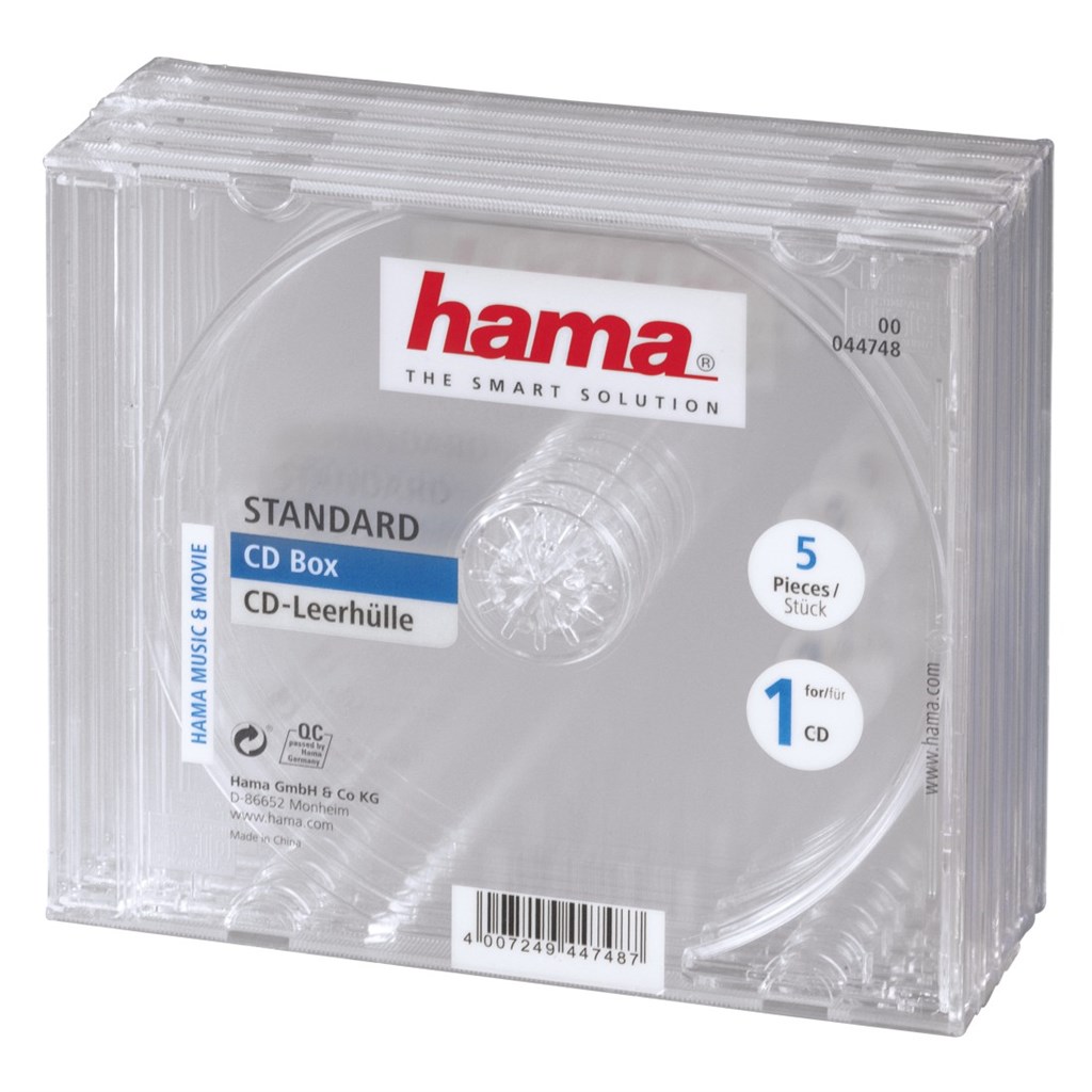 Hama náhradný CD/DVD obal, priehľadný, 5 ks | Datacomp.sk