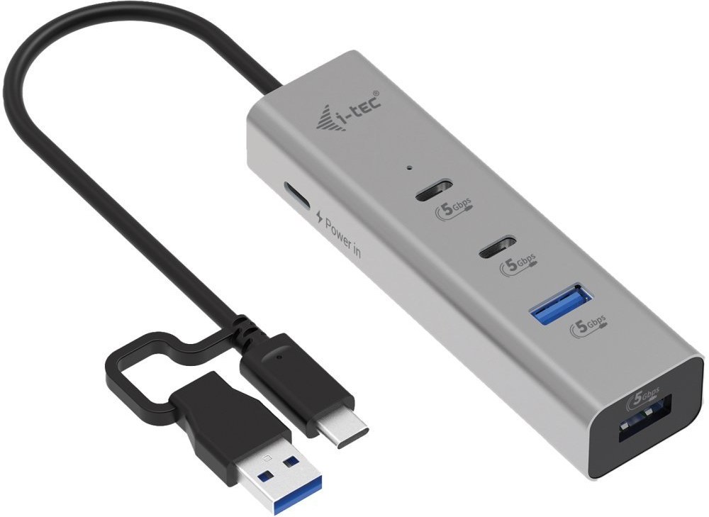i-Tec Universal Charging Metal HUB 2x USB-C + 2x USB-A Port, Power ...