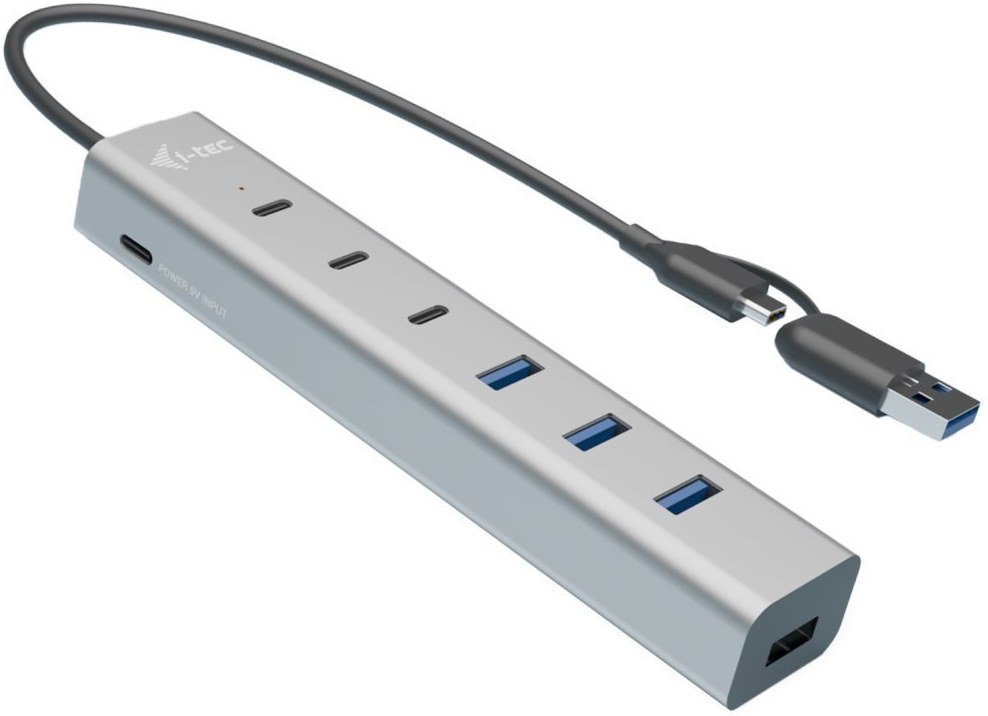 i-Tec USB-C/USB-A Charging Metal HUB 7 Port (3x USB-C, 4x USB-A)
