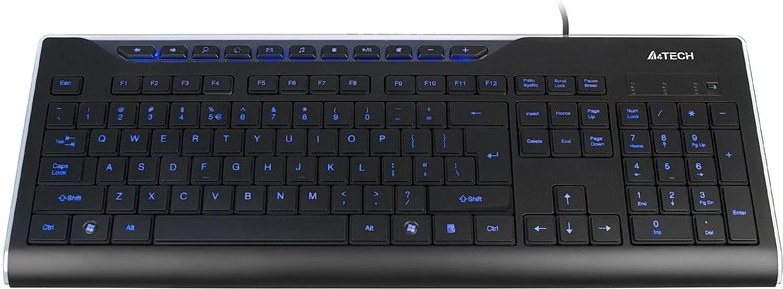 A4tech KD-800L, klávesnica, modré podsvietenie, čierna | VYPREDAJ ...