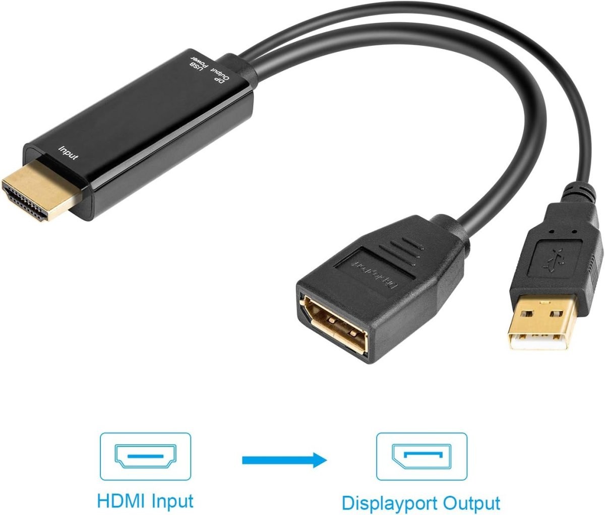 HDMI-DisplayPort redukcia M/F, adaptér s napájením z USB 8592220013042 ...