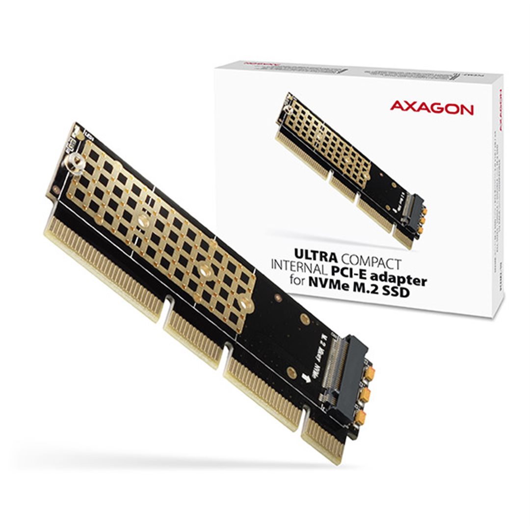AXAGON PCEM2-1U, PCIe x16/x8/x4 - M.2 NVMe M-key slot adaptér, 1U ...
