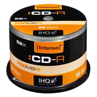 Intenso CD-R, 1001125, 50-pack, 700MB, 52x, 80min., 12cm, bez možnosti potlače, cake box ...
