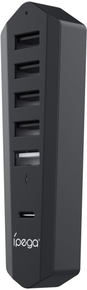 iPega USB/USB-C HUB pre PS5 Slim, čierny | Datacomp.sk