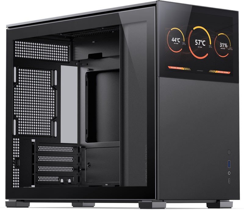 Jonsbo D31 Screen mATX, temperované sklo, čierna