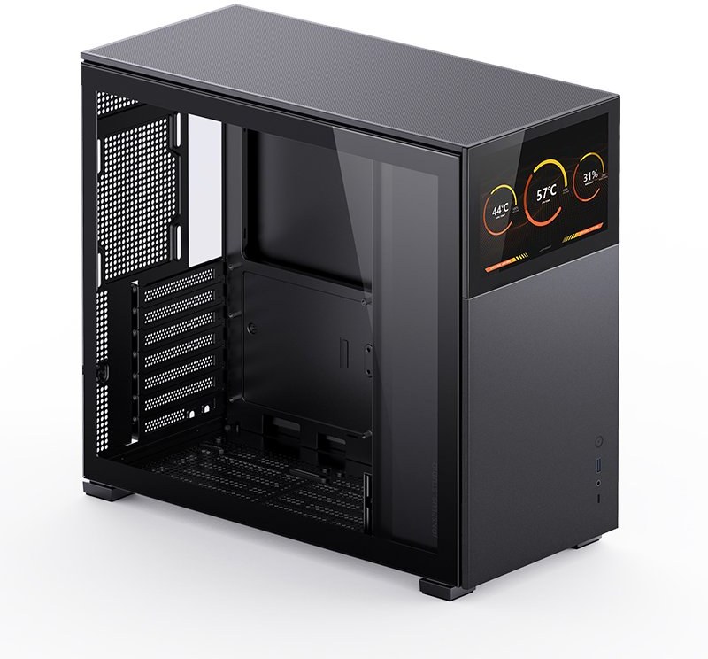 Jonsbo D41 Screen ATX case, temperované sklo, čierna