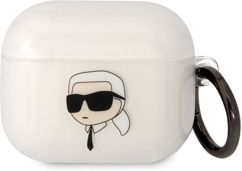 Karl Lagerfeld 3D Logo NFT Karl Head TPU puzdro pre Airpods 3, biele ...