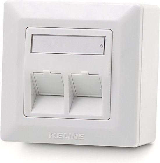 Keline zásuvka Modulo50 Cat 6A, povrchová, osadená s 2xKEJ-CEA-S-10G ...