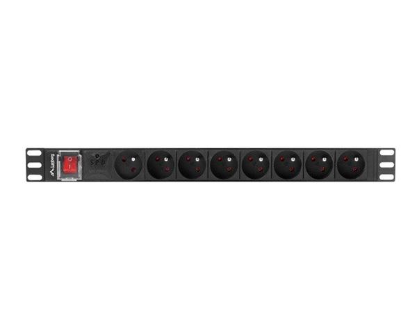 Lanberg POWER DISTRIBUTION UNIT (PDU) 19" LANBERG 1U 16A 2M 8X FRENCH OUTLETS BLACK | VÝPREDAJ