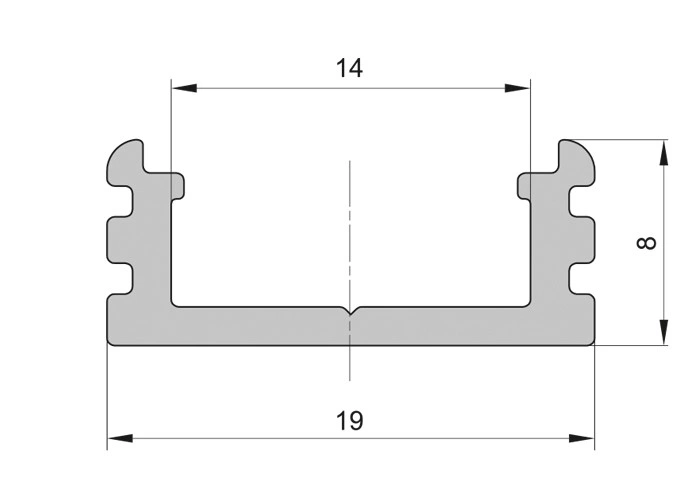Lišta L XC14 pre LED pásy,strieborná,1m | Datacomp.sk