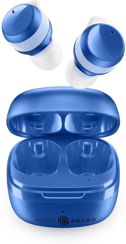 Music Sound Flow TWS bezdrôtové slúchadlá, modré | VÝPREDAJ