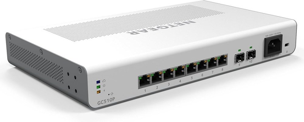 NETGEAR VIZN 8-Port Gigabit Ethernet PoE+Switch with 2 SFP Fiber Ports ...