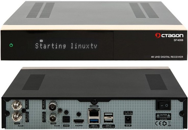 Octagon SF4008 Triple 4K UHD Enigma 2 2x DVB-S2X 1x DVB-C/T2 HEVC