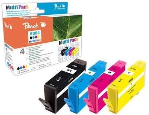 Peach, kompatibilita s HP 364, MultiPack, 1x9ml čierna, 3x6,2ml farebná ...