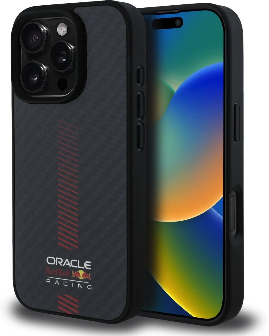 Red Bull Carbon Powerbar MagSafe kryt pre iPhone 16 Pro Max, čierny