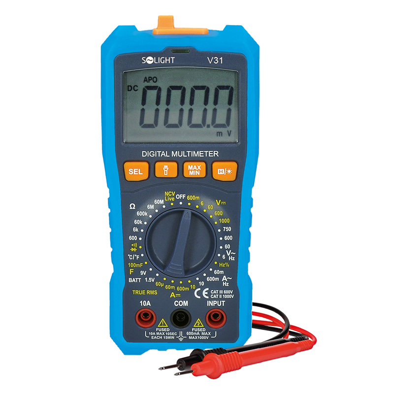 Solight multimeter, max AC 750V/10A, max. DC 1000V/10A, odpor, kapacita ...
