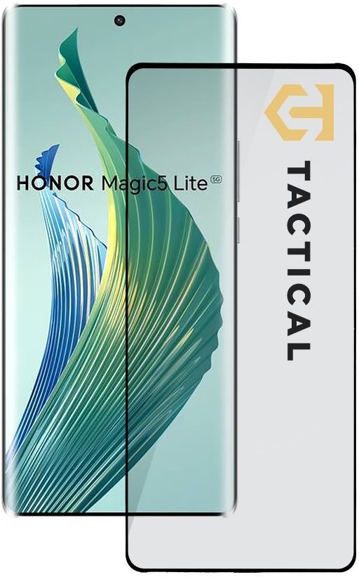 Tactical Glass Shield 5D sklo pre Honor Magic5 Lite 5G, čierne | VÝPREDAJ