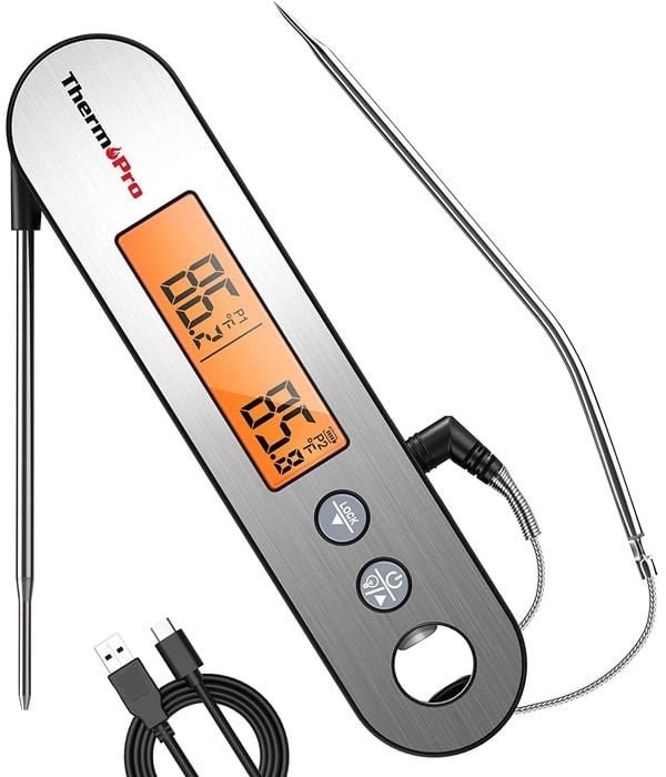 ThermoPro TP-610 digitálny kuchynský teplomer, strieborný