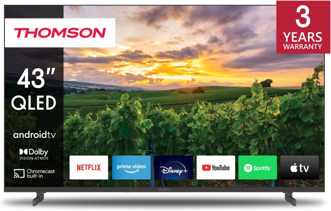 Thomson 43QA2S13 QLED Android TV, čierny | VÝPREDAJ