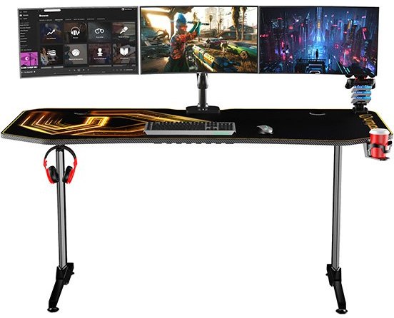 Ultradesk herný stôl Frag XXL, 160x75 cm,75 cm, s celoplošnou XXL ...