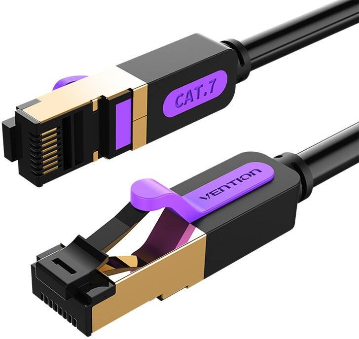 Vention patch kábel RJ45, cat.7, S-FTP, 15,0m, čierny | VÝPREDAJ